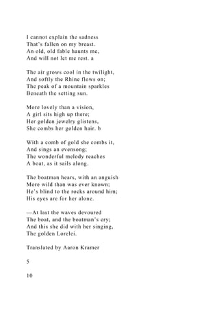 Mimicking the style of Heine’s poem, write your own!Heine uses.docx