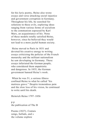 Mimicking the style of Heine’s poem, write your own!Heine uses.docx