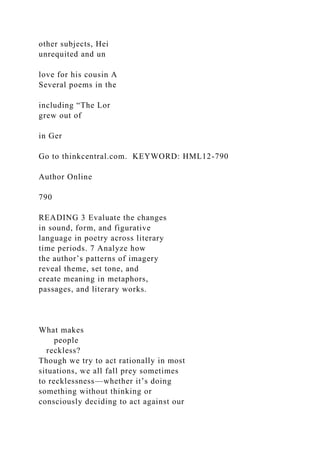 Mimicking the style of Heine’s poem, write your own!Heine uses.docx