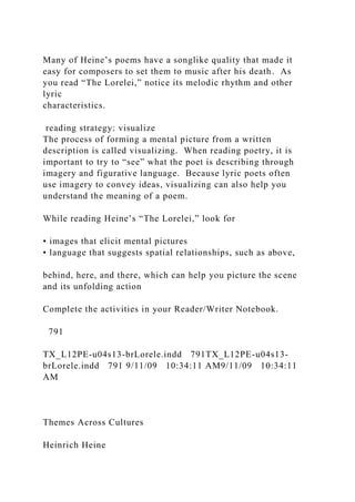 Mimicking the style of Heine’s poem, write your own!Heine uses.docx