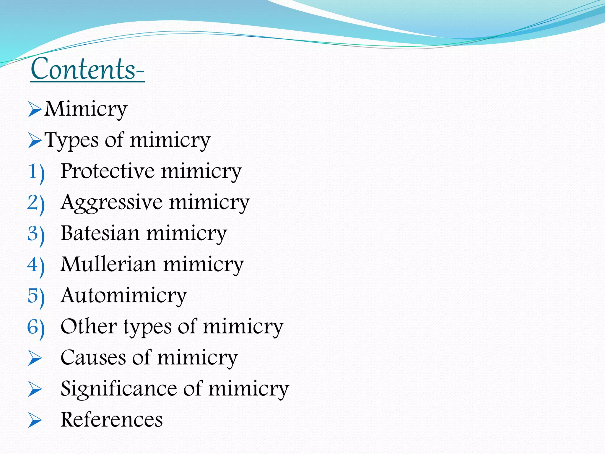 Mimicry (Evolutionary Biology) | PPTX