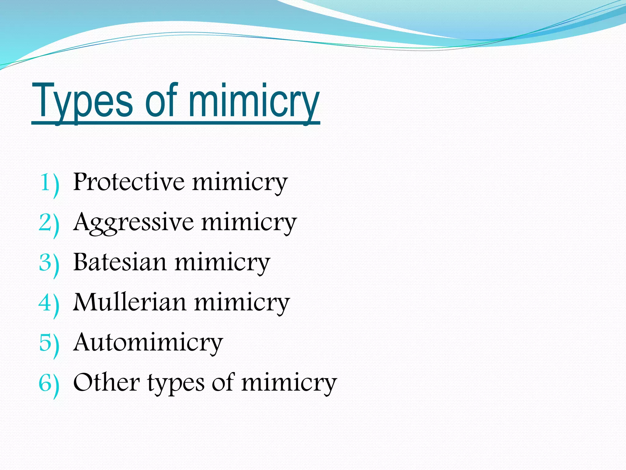 Mimicry (Evolutionary Biology) | PPTX