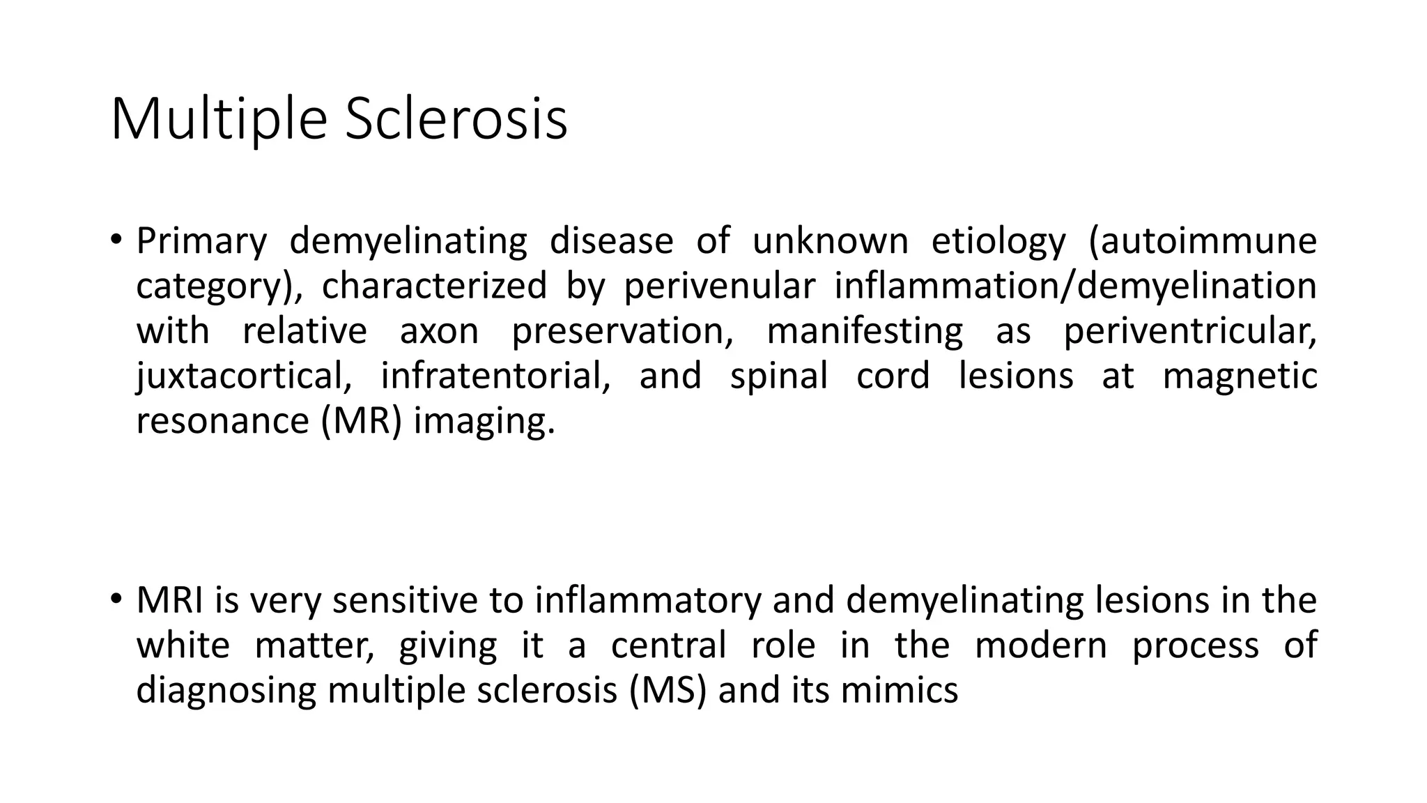 Mimics of MS in MRI copy for neurologist | PPTX | Brain and Nervous ...