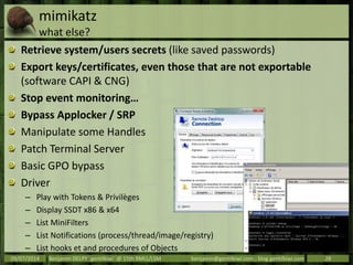 mimikatz @ rmll | PPTX
