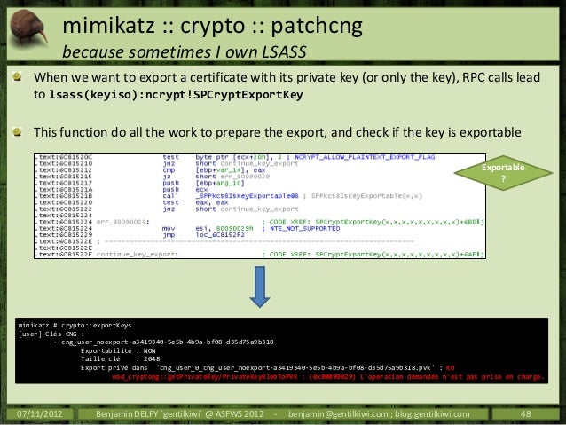 ASFWS 2012 - Mimikatz par Benjamin Delpy