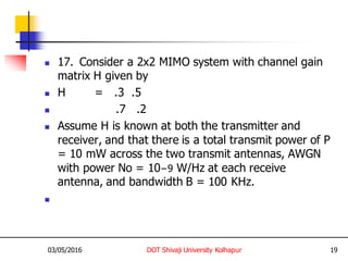 Multiple input multiple output techniques | PDF