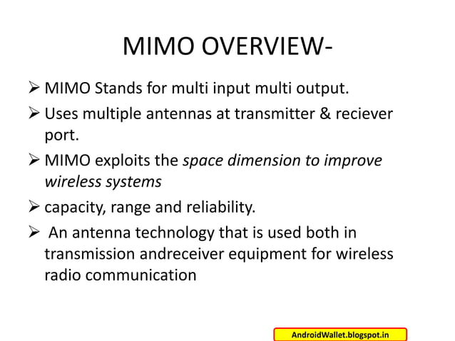 Mimo Wireless System Pdf Computer Networking Computing