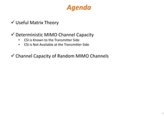 MIMO Channel Capacity | PDF
