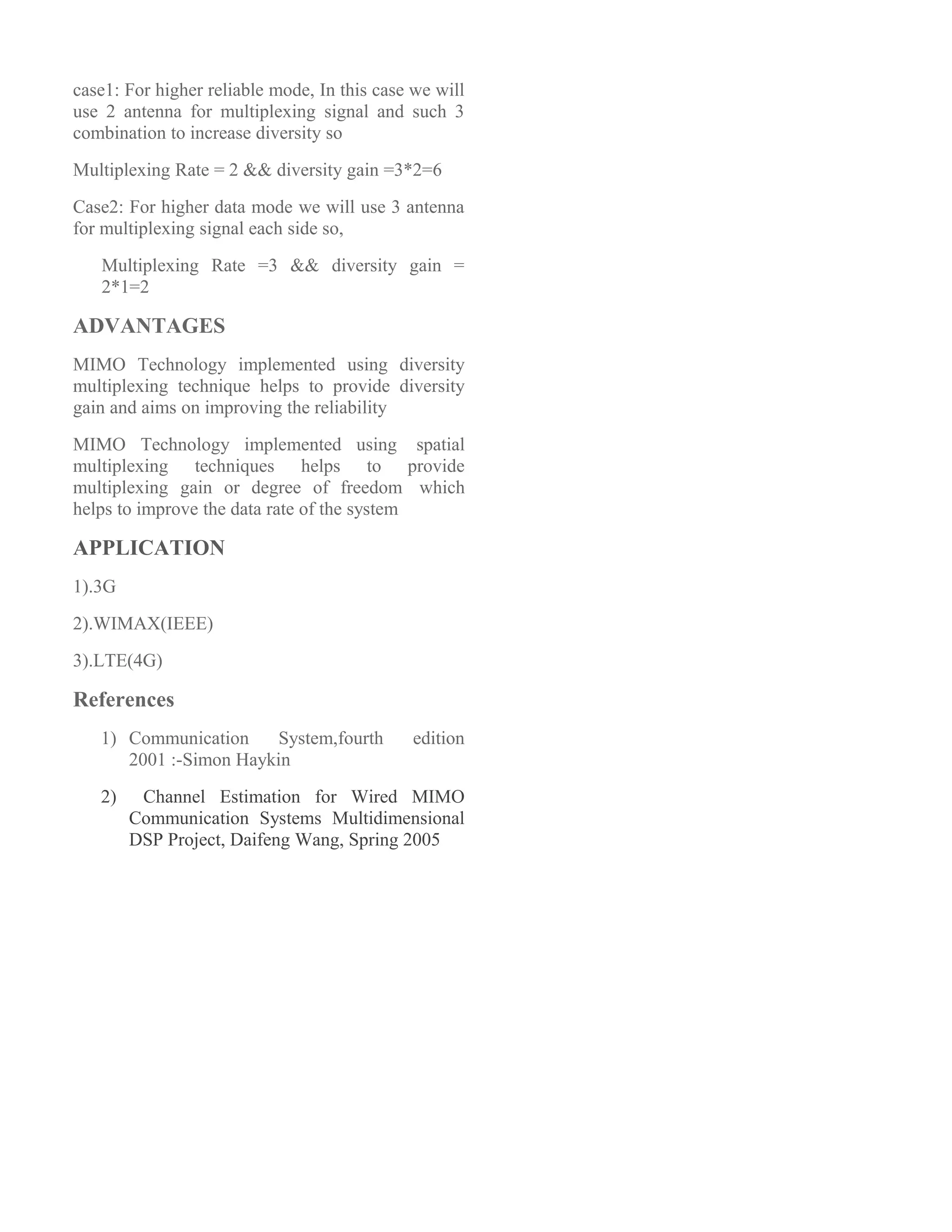 Mimo Communication System Doc Computer Networking Computing