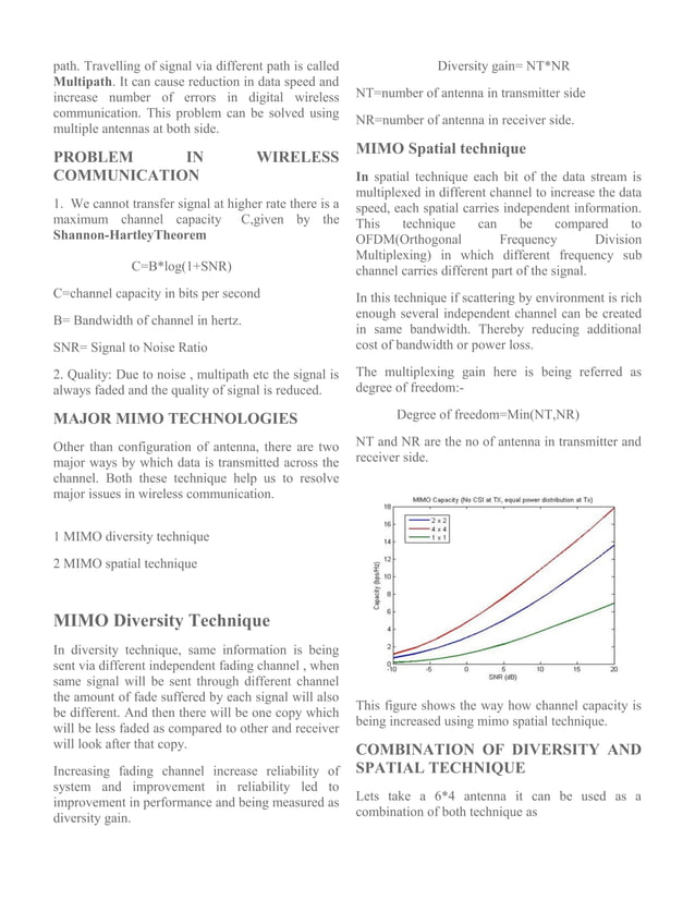 Mimo Communication System Doc Computer Networking Computing 8317