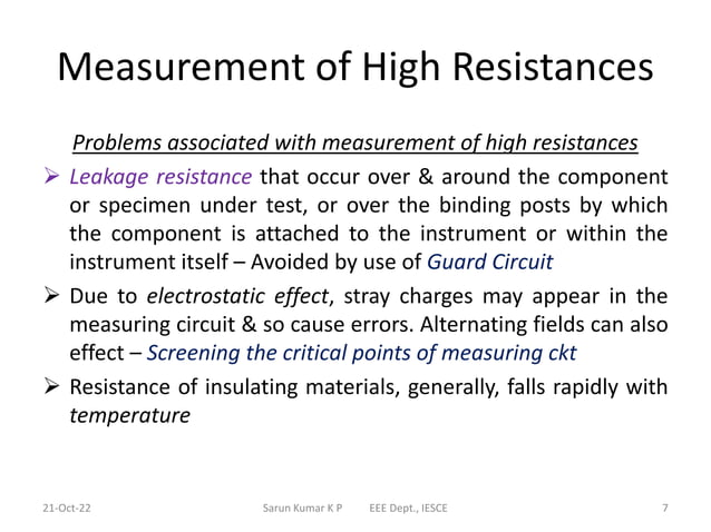 MEASUREMENT OF RESISTANCE | PDF