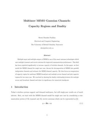 Multiuser MIMO Gaussian Channels: Capacity Region and Duality | PDF