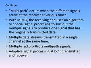 Mimo in Wireless Communication | PPTX
