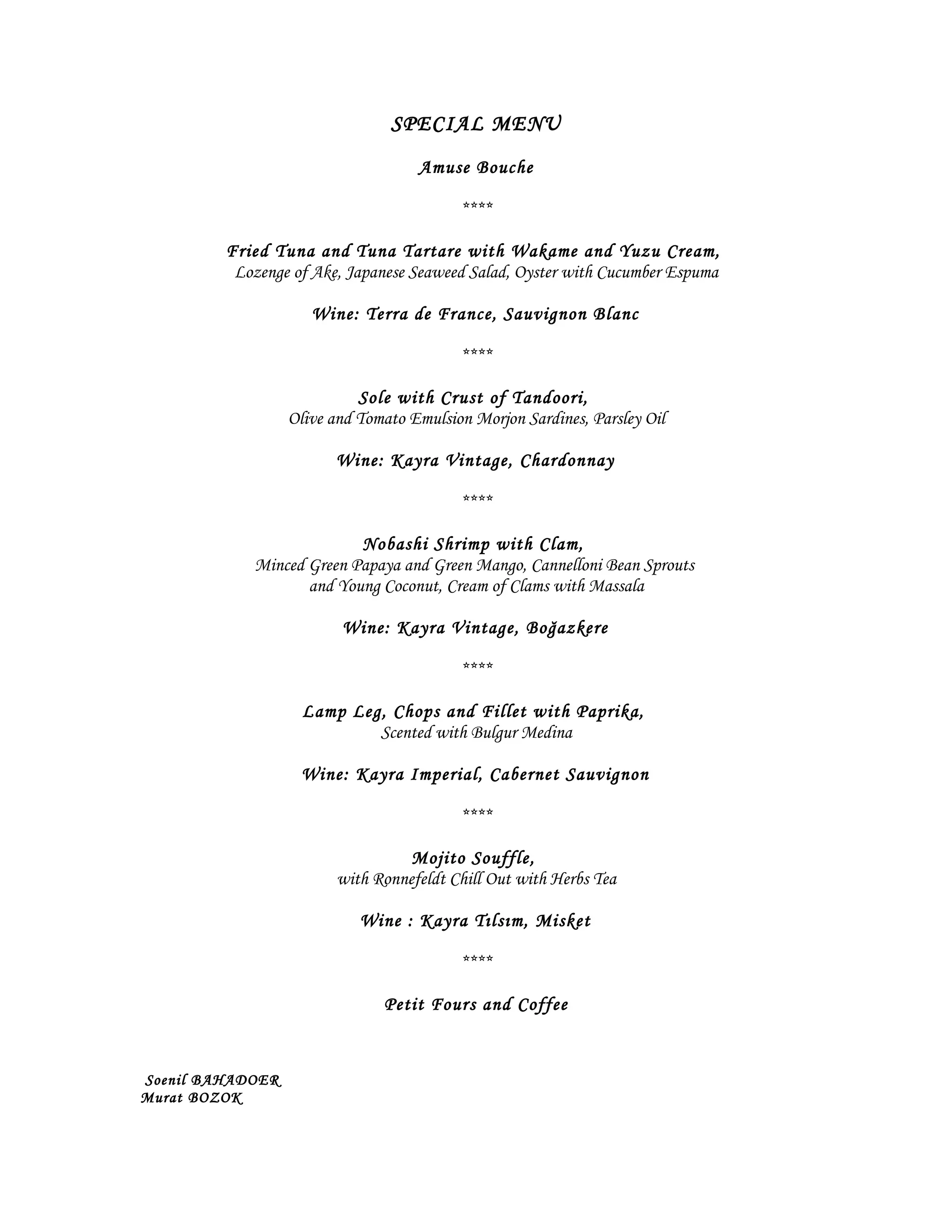 Special MIMOLETT Menu by Soenil Bahadoer & Murat Bozok | DOC