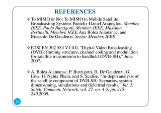 To MIMO or Not To MIMO in Mobile Satellite Broadcasting Systems | PDF