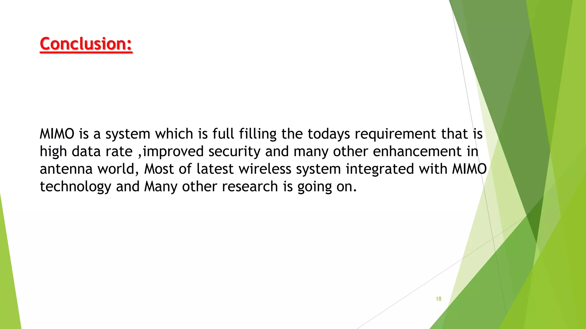 MIMO Antenna and Technology installation | PPT