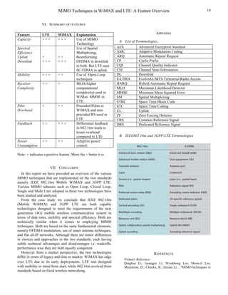 Report :- MIMO features In WiMAX and LTE: An Overview | PDF
