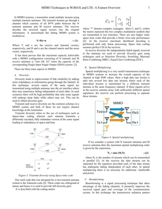 Report :- MIMO features In WiMAX and LTE: An Overview | PDF
