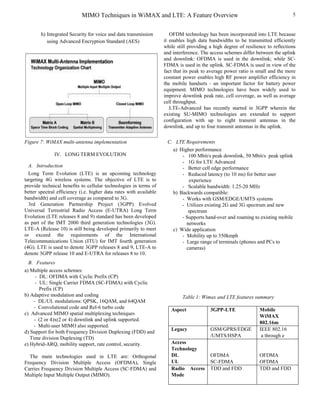 Report :- MIMO features In WiMAX and LTE: An Overview | PDF