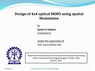 Design of 4x4 optical MIMO using spatial Modulation | PPT