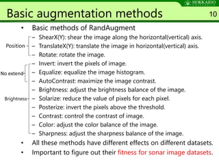 Study on Data Augmentation Methods for Sonar Image Analysis | PPT