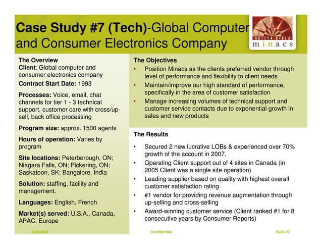 Minacs Corporate Presentation | PPT