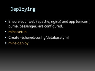Mina deployment | PPT | Free Download
