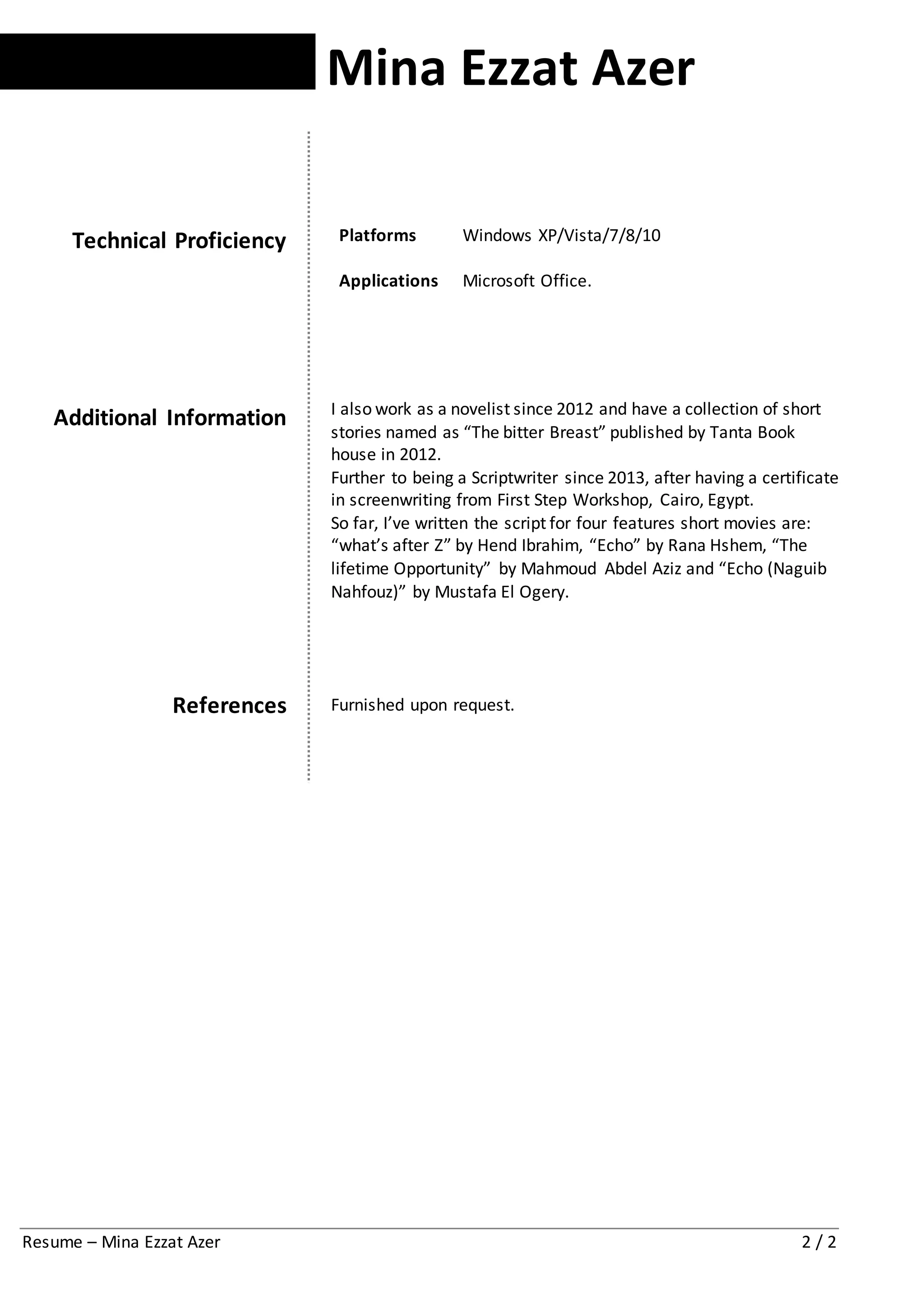 Mina Ezzat Azer Cv Pdf