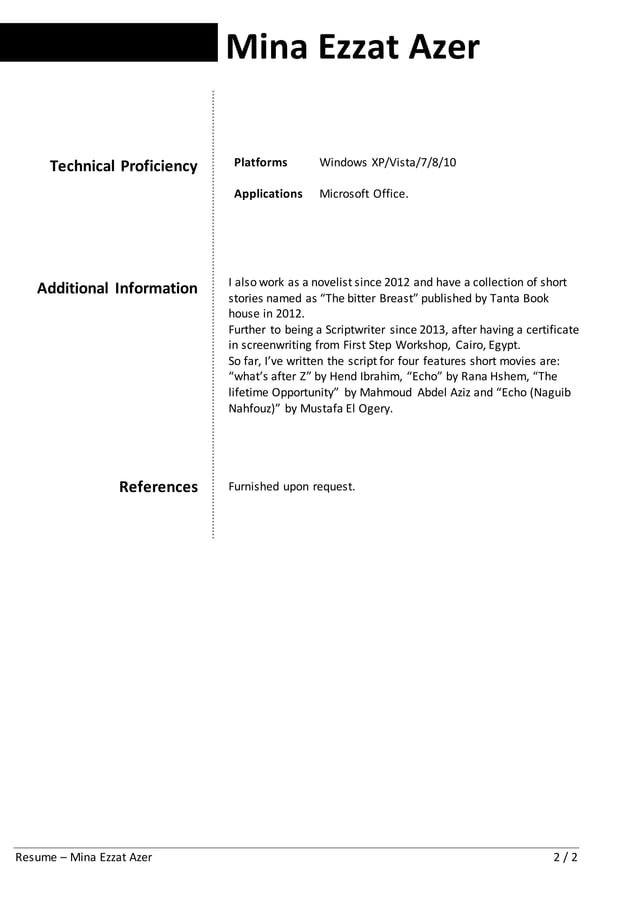 Mina ezzat azer cv | PDF