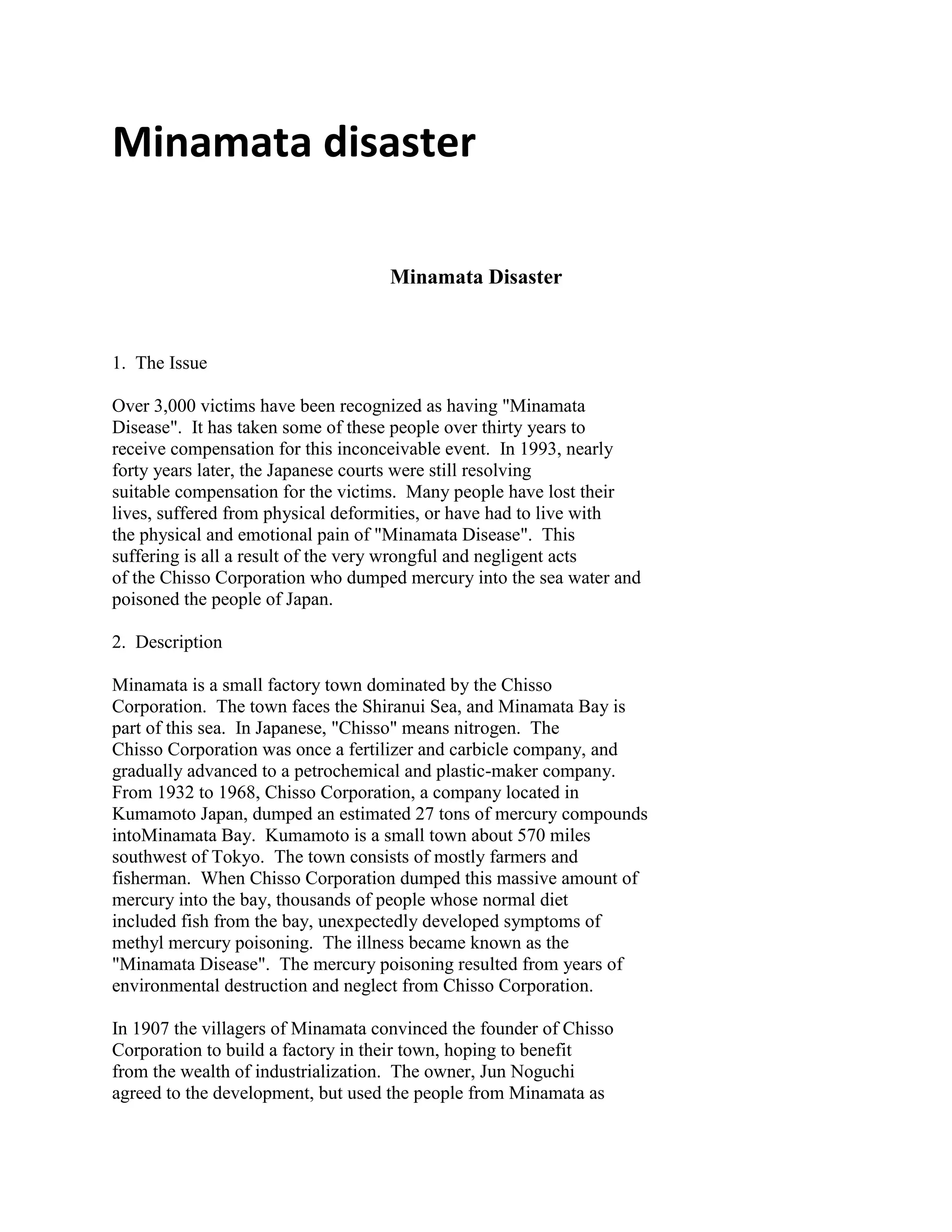 Minamata disaster | DOCX