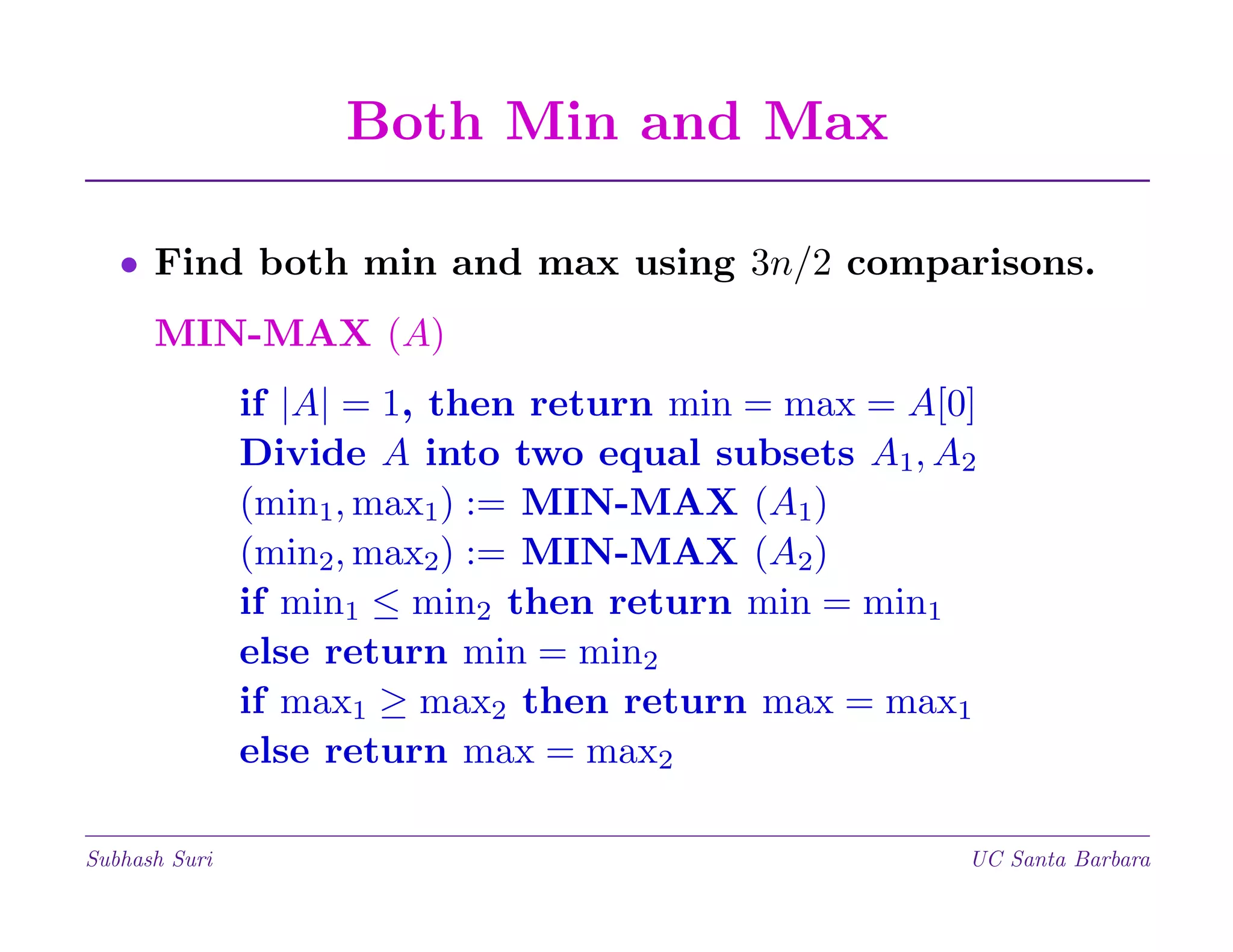 Min and max search | PDF