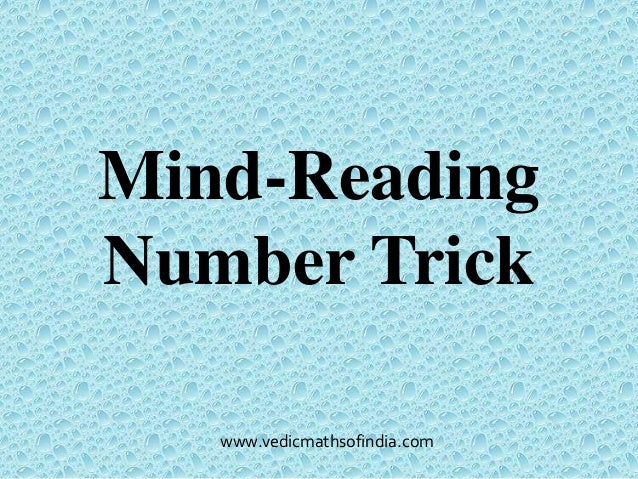 Mind reading number trick Mind reading number trick