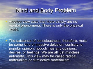 Mind Body Problem | PPT
