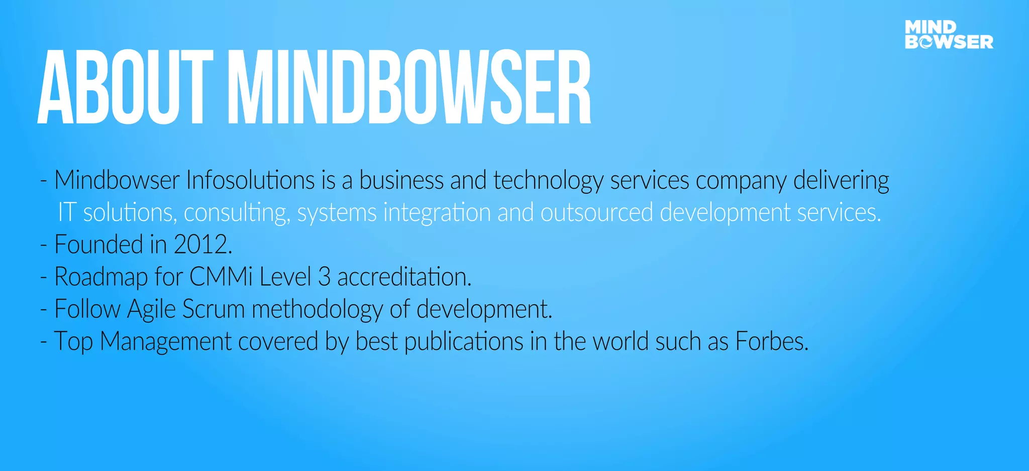 Mindbowser corporate presentation | PPT