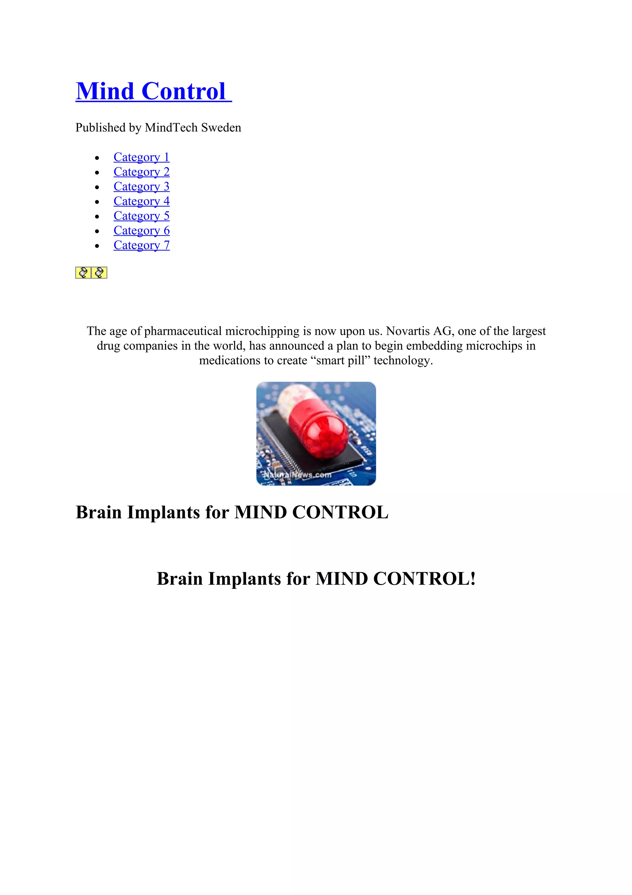 Mind control 11 2010 brain implant | DOC