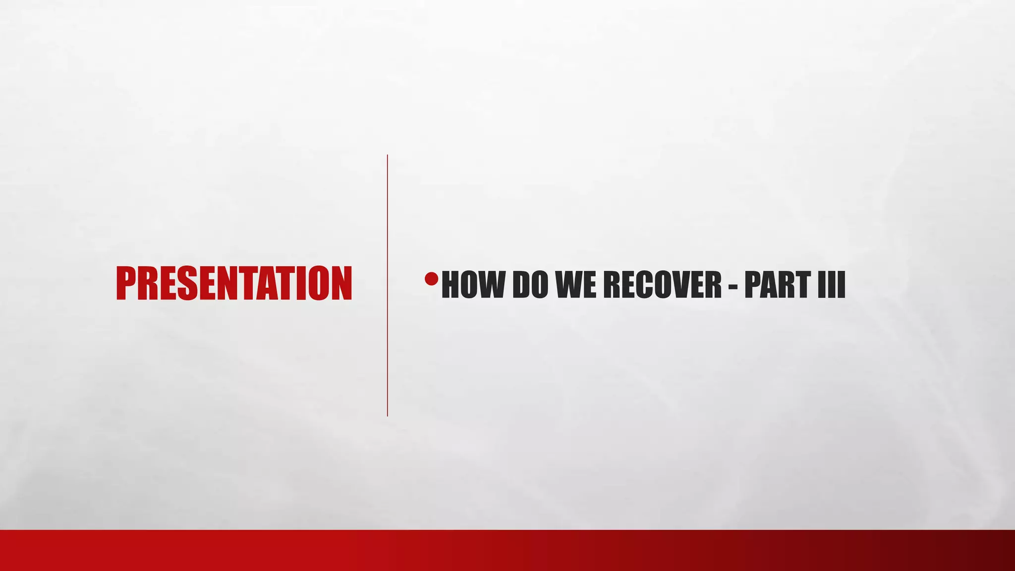 Mind control part 3 how do we recover | PPTX