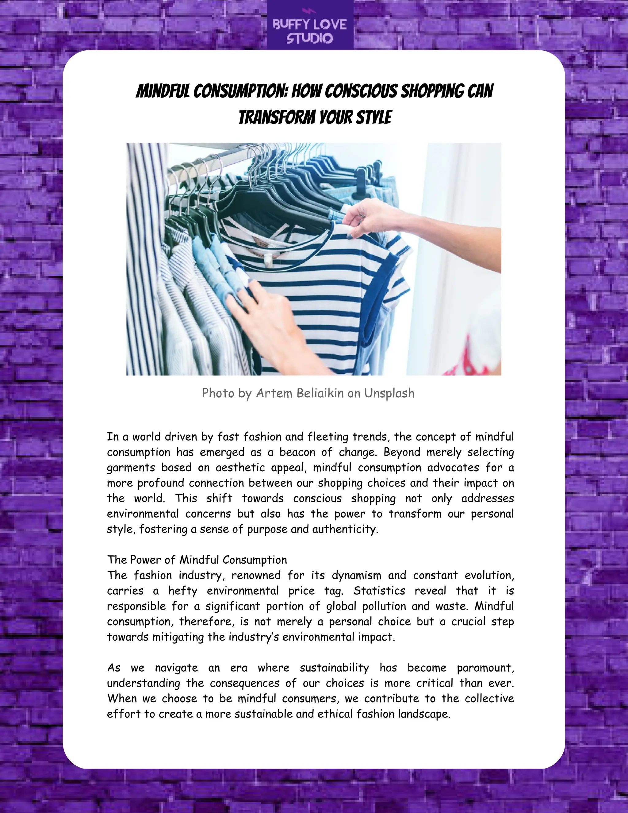 Mindful Consumption: How Conscious Shopping Can Transform Your Style | PDF