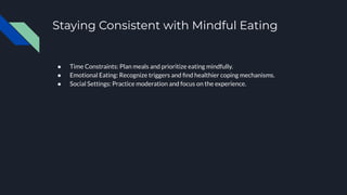 Mindful Eating - A Journey to Better Health and Wellness | PDF