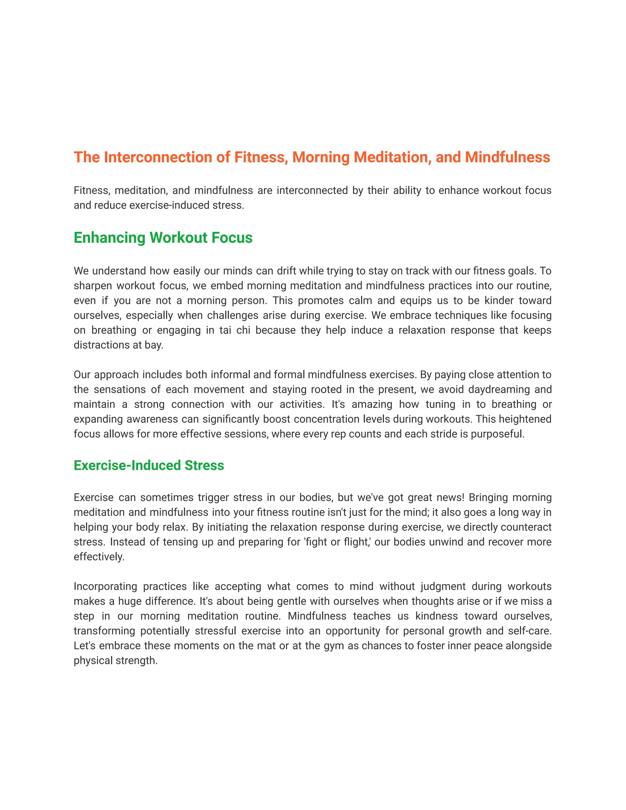 Mindful Exercising - Onelife Fitness | PDF