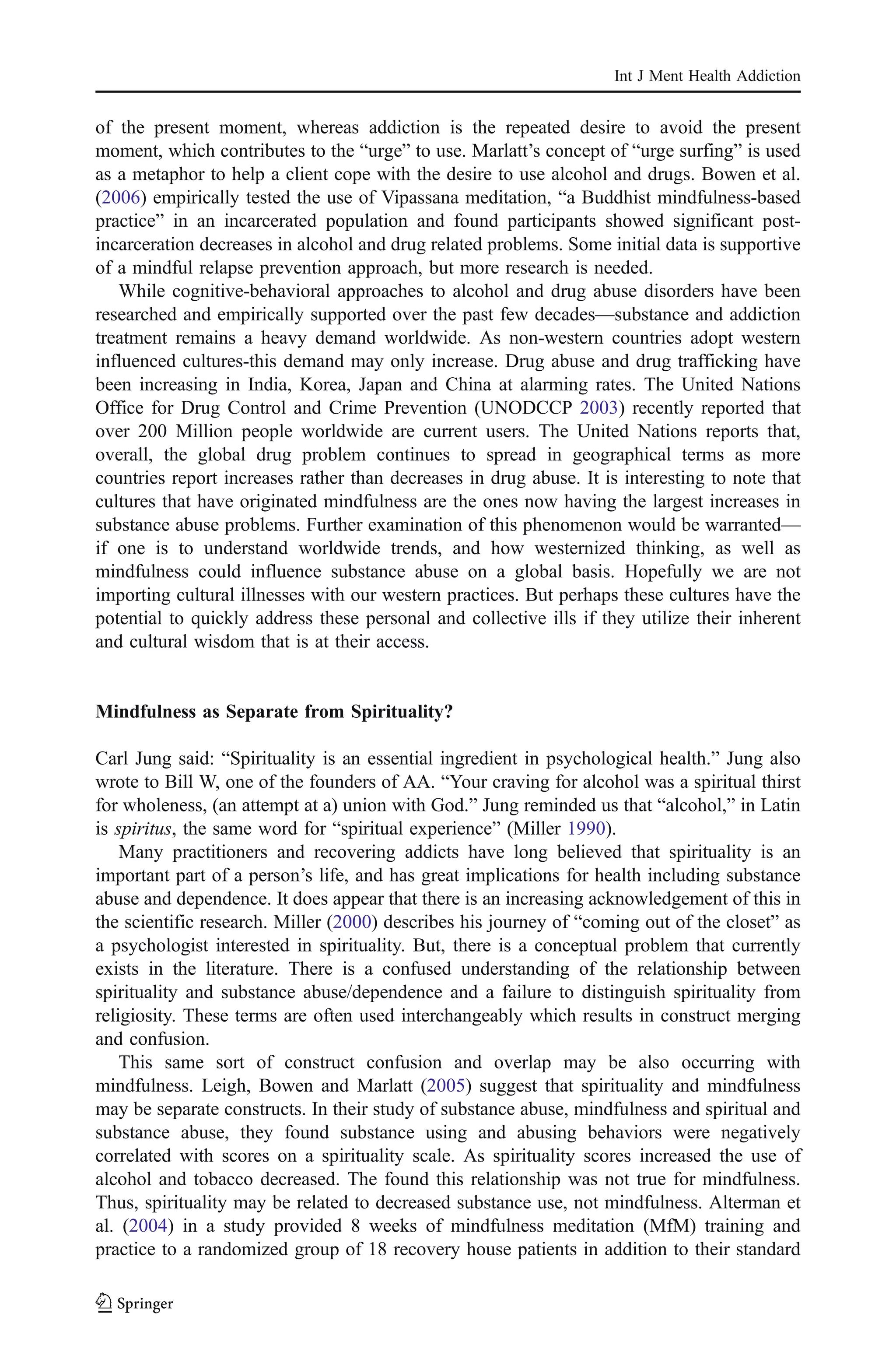 Mindfulness Implications For Substance Abuse And Addiction | PDF