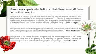 Mindfulness -"living in the moment" | PDF