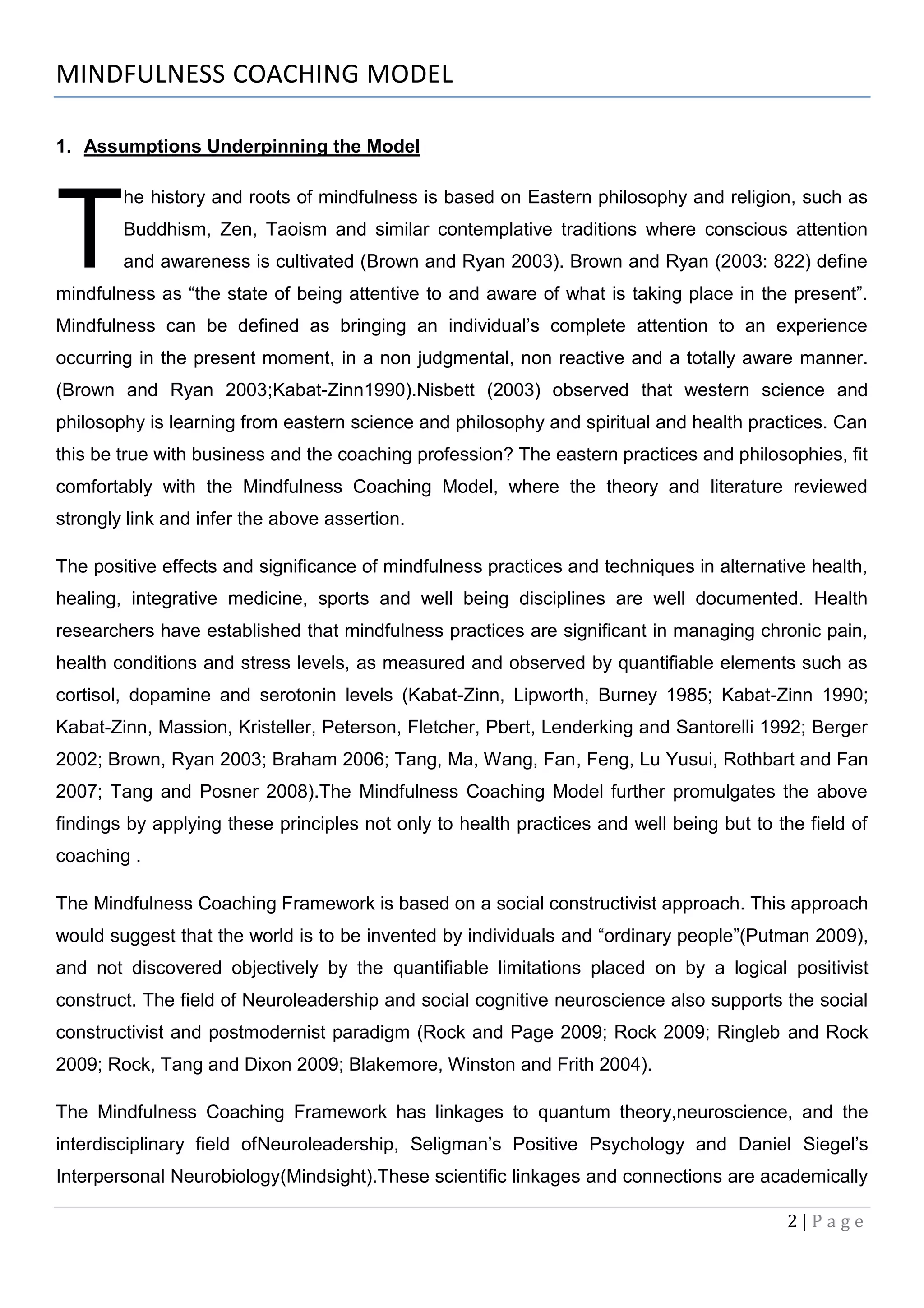 Mindfulness coaching model | PDF