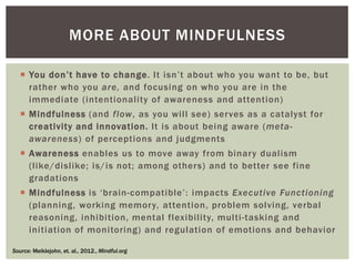 Discovering Mindfulness: Well Being and Creativity in the Classroom | PDF