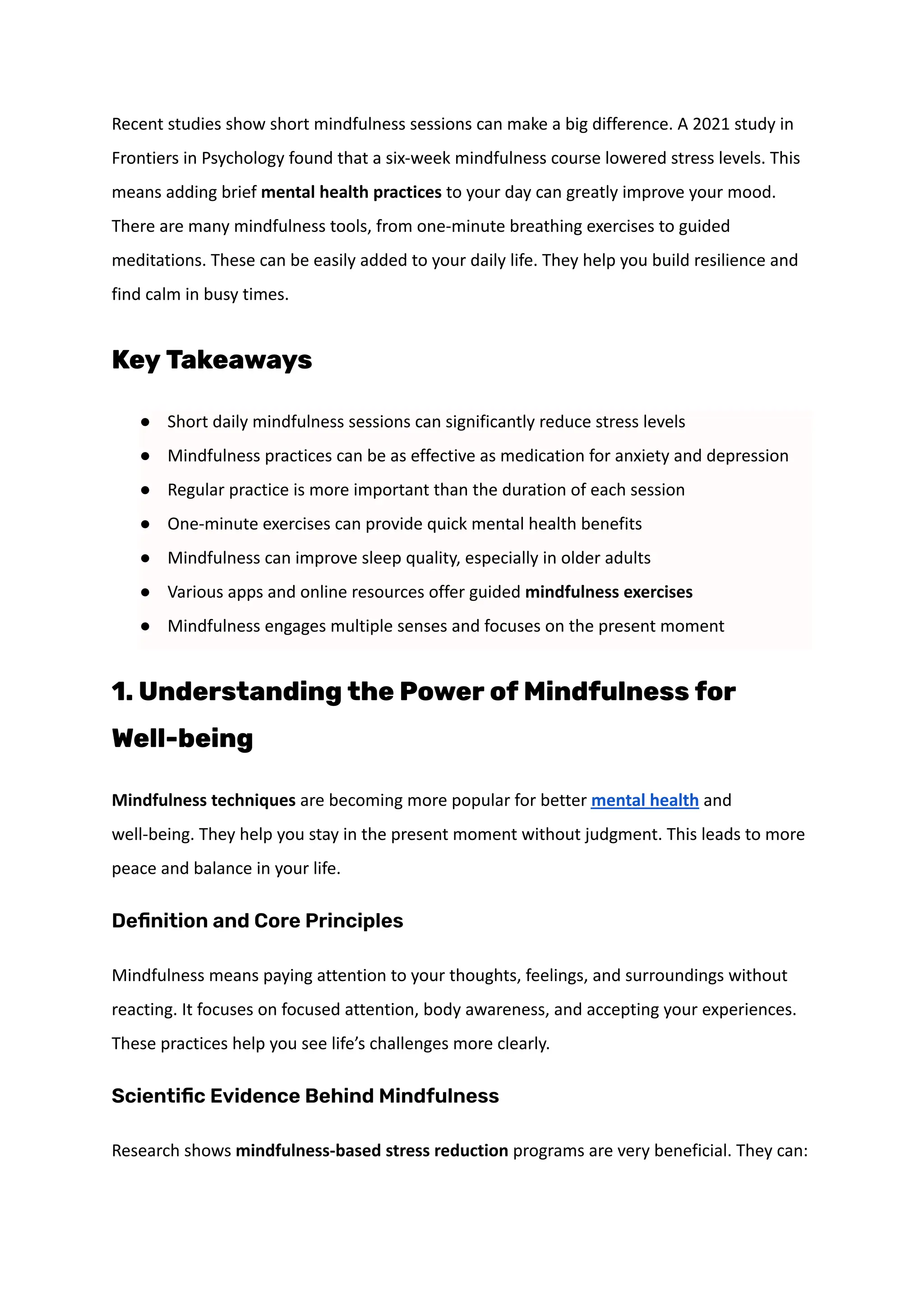 Mindfulness Exercises for Mental Health: How 10 Minutes a Day Can ...