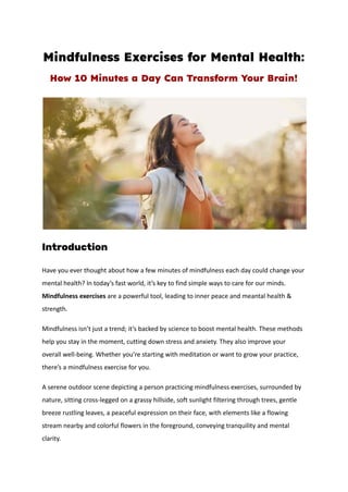 Mindfulness Exercises for Mental Health: How 10 Minutes a Day Can ...