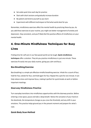 Mindfulness Exercises for Mental Health: How 10 Minutes a Day Can ...