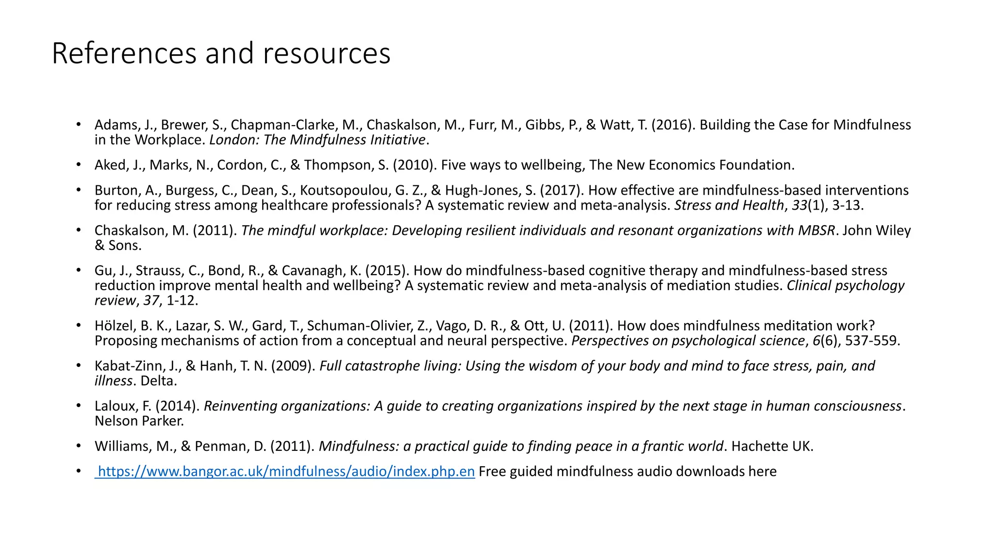 Mindfulness for stress, wellbeing and resilience short version | PPTX