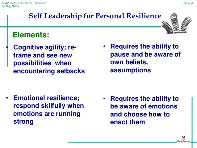 Mindfulness for Personal Resilience