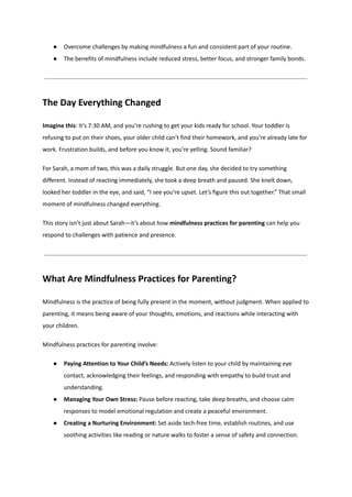 Mindfulness Practices for Parenting- Raise Happy Kids & Staying ...