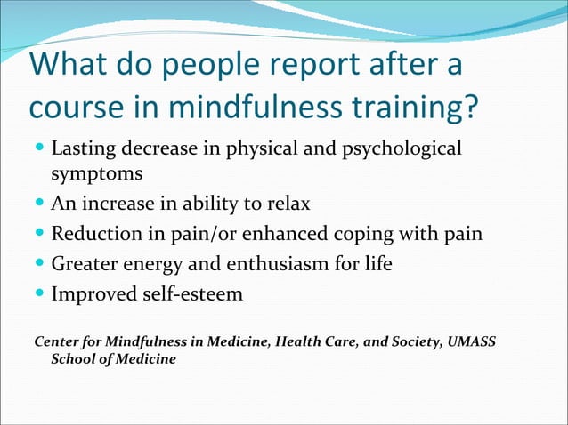 Mindfulness Based Stress Reduction | PPT